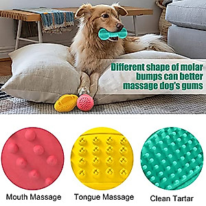LUKITO Puppy Chew Toys 3 Pack, Durable Dog Chew Toys for Aggressive Chewers, Tough Puppy Teething Toys with Natural Rubber for Small and Medium Dog Teeth Cleaning