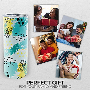 MODORATE Blank Sublimation Tumblers with Lids and Straws – 20 oz Straight Skinny Stainless Steel Tumbler with Shrink Wraps for DIY Sublimation – 4 Pcs Vacuum-Insulated White Tumblers