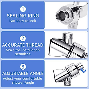Shower Hose with Shower Arm Bracket,69 inch Stainless Steel Shower Hose Replacement,Adjustable Handheld Shower Arm Holder Shower Head Holder,Flexible Shower Head Hose and Holder with Brass Ball,Chrome