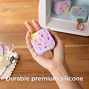 elago Ice Cream Case Compatible with AirPods 3rd Generation Case - Compatible with AirPods 3 Case Cover, Carabiner Included, Supports Wireless Charging, Shock Resistant, Full Protection (Blueberry)