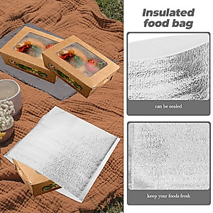 BESTonZON 50Pcs Reusable Insulation Bags Thermal Box Liners Metalized Box Liners Lunch Food Box Shopping Bag Insulation Lining Insulation Package 20cm