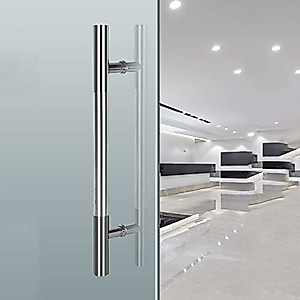 SUCHETA 50-120cm Push Pull Handle for Sliding Door,Brushed Stainless Steel Pull Push Modern Door Handles/Glass Handles,Interior or Exterior,Modern Style (Size : 120x80CM)