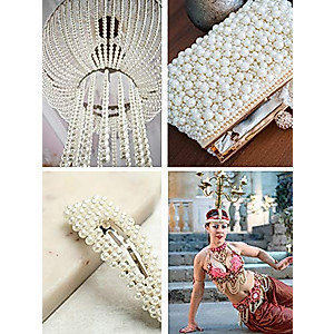 Mandala Crafts Faux White Pearl Beads Garland - 4mm 44 Yds White Pearl Strands Spool Pearl String Bead Roll Pearl Garland for Wedding Party Christmas Tree Decoration
