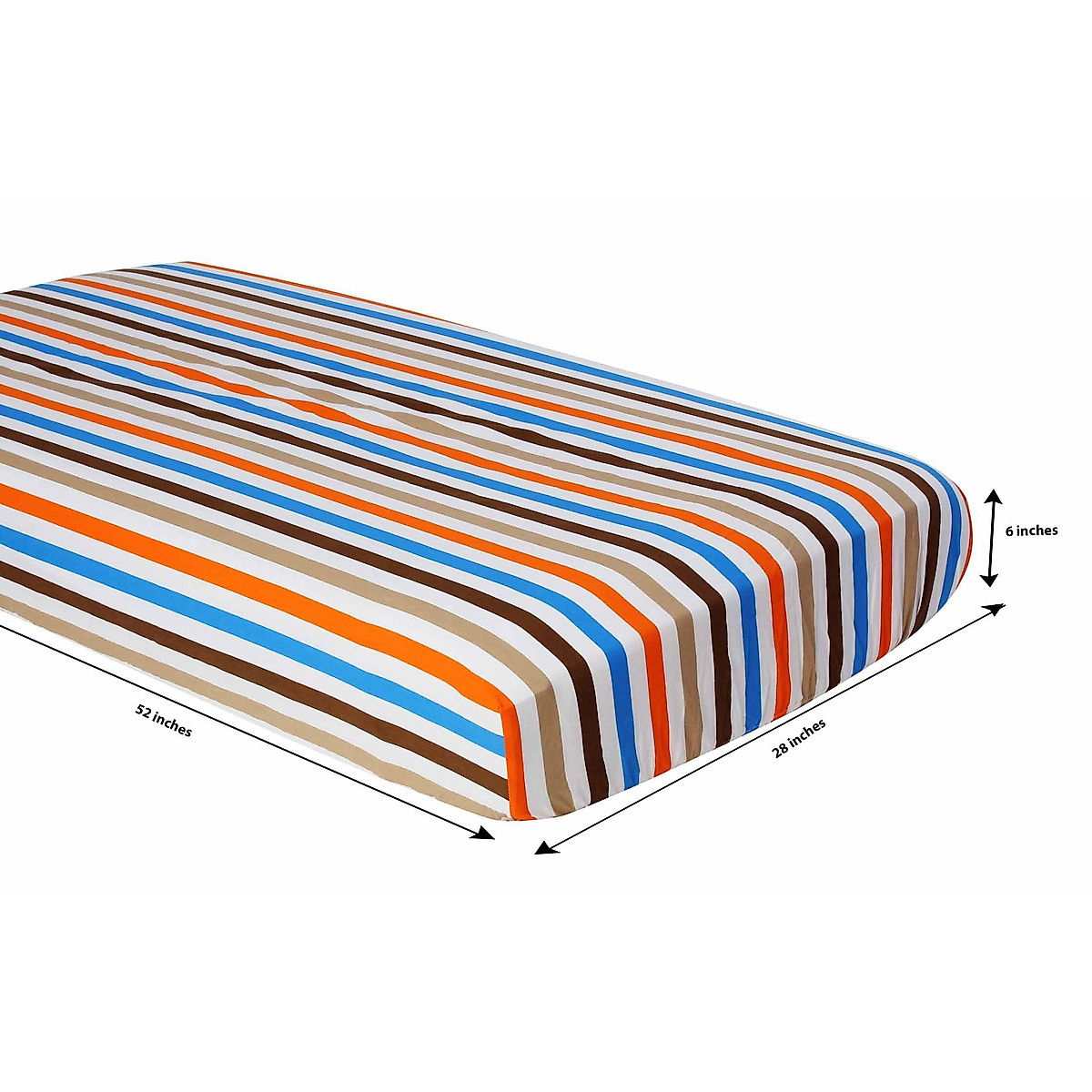 Bacati Crib Fitted Sheets, Mod Sports Blue/Orange/Chocolate (Pack of 2) (BISPBODO2CFS)