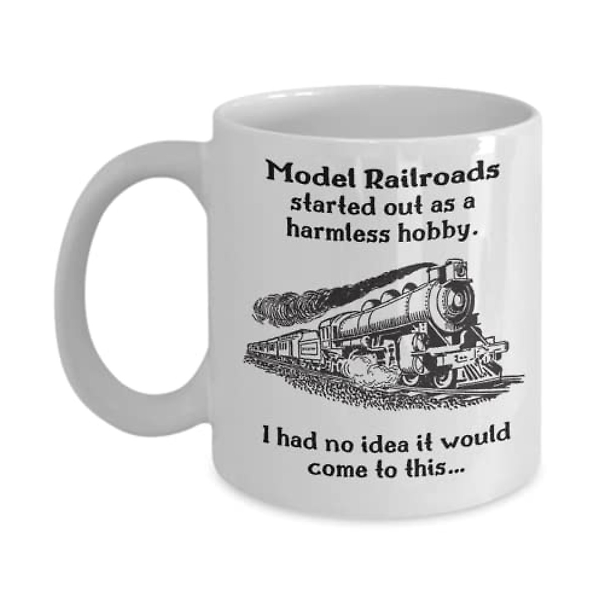 Railroad Coffee Mugs, Best Train Engineer Appreciation Birthday Christmas Memorabilia Tumbler Gift For Men Women,Funny Locomotive Lovers Hobby Present Travel Tea Cup Fun Quote Model Railroads Started