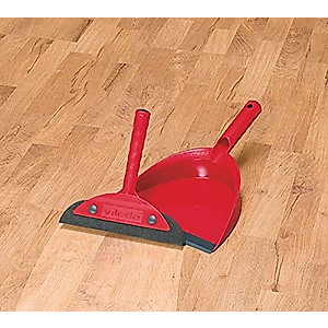 Vileda 158735 Super Classic Broom with Triangular Handle and Super Duster Classic Sweeping Set Broom Set – Red, 16 x 49 cm