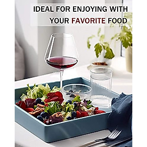 JBHO Hand Blown Italian Style Crystal Burgundy Wine Glasses - Lead-Free Premium Crystal Clear Glass - Set of 2-21 Ounce - Gift-Box for any Occasion