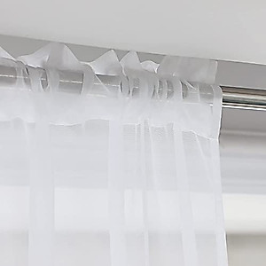 Window White Sheer Curtains 84 Inches Long 2 Panels Sheer White Curtains Clear Curtains Basic Rod Pocket Panel Other Beige Grey Purple Pink 63 72 95 108 Inch Bedroom Children Living Room Yard Kitchen