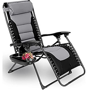 WYKDD Sun Loungers for Garden, Reclining Loungers Chair with Cup Holder & Cushions, Adjustable Headrest, Foldable Lounger