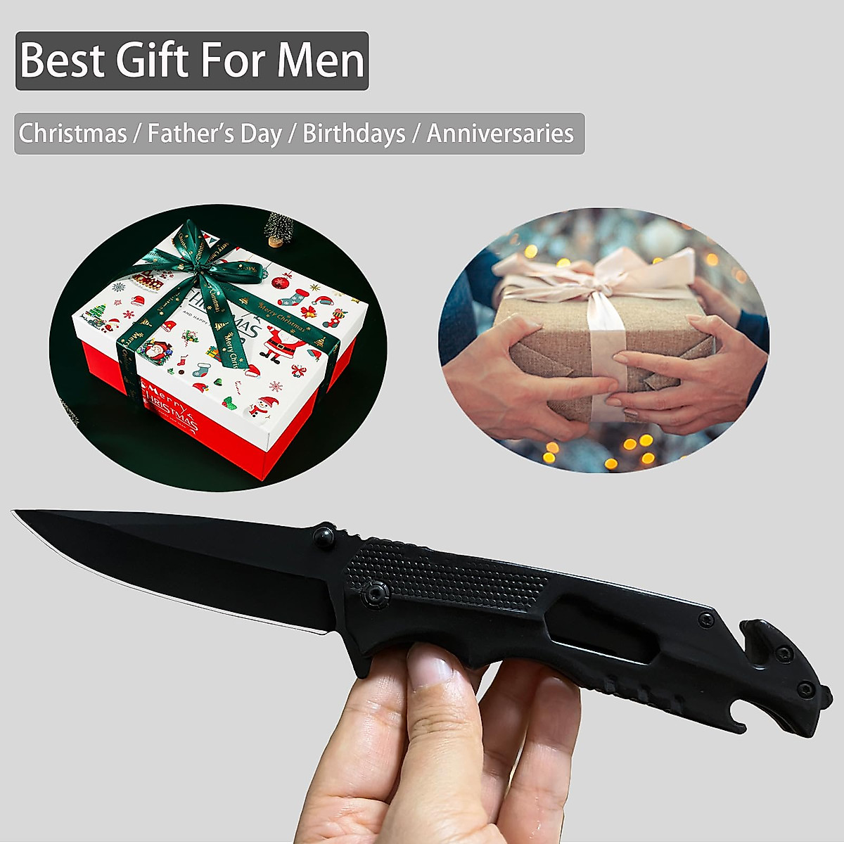 Foxwrta Pocket knife,Knives for Men Tactical with 7Cr17 Stainless Steel 3.95” Blade,EDC Pocket Knives with Clip for Camping,Fishing,Hunting,Survival and Outdoor Activities-Good for Mens Gift