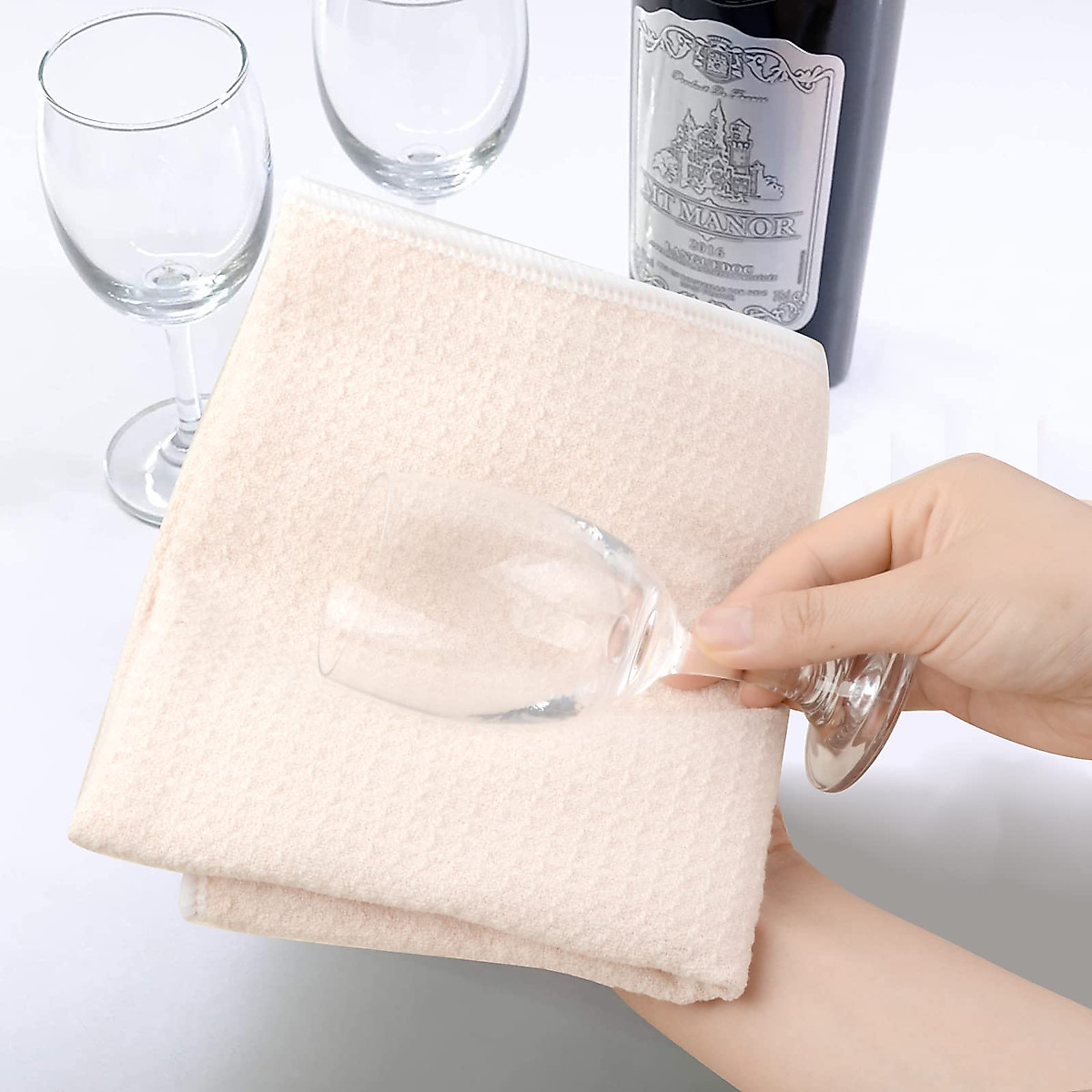 SINLAND Microfiber Dish Towels Waffle Weave Kitchen Towels Fast Dying Tea Towel 16inch x 24inch 3 Pack