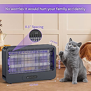 Bug Zapper, FTMKK Mosquito Zapper [Poweful 3500V Double Grid & Remote] Fly Zapper, Electronic Mosquito Repellent to Trap Bug Insect Fly Indoor, Bug Light 20W & 4 Lights， Grey