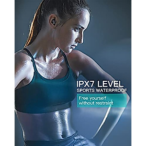 weetla Wireless Earbuds, Bluetooth5.2 Deep Bass Headphones with 4 Mics, 30 Hours Playtime, IPX7 Waterproof Stereo Sport Earphones in-Ear Buds for iOS & Android Black