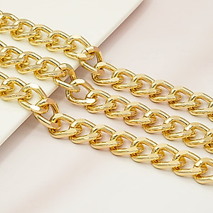 BAOKELAN Chain Belt for Women Chunky Waist Chain Belts for Dresses Gold 110CM