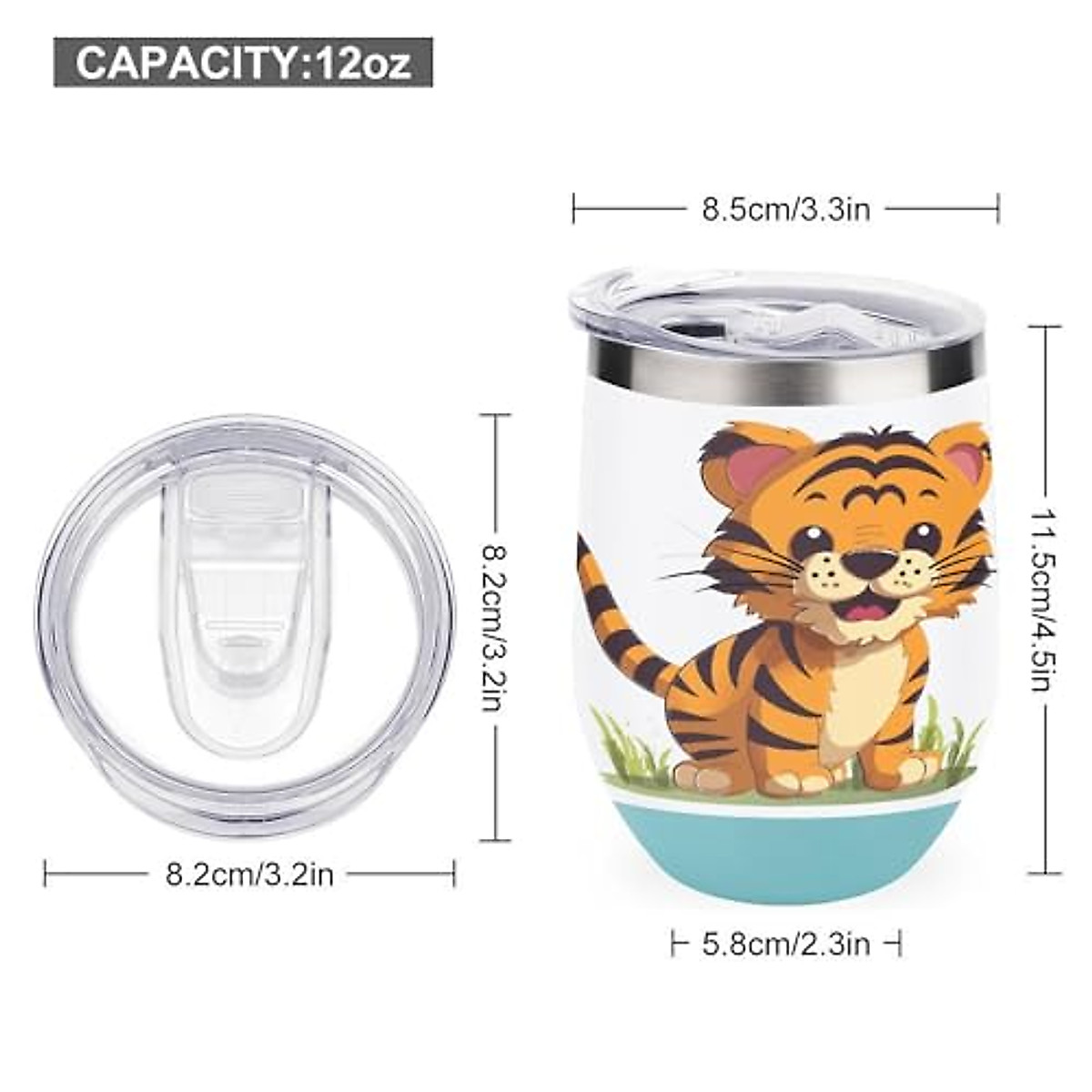 WYUSPGK 304 Stainless Steel Insulated Cup, Spotted Tiger Print Smooth Rim, Durable & Reusable - Perfect for Office, Home, And Travel
