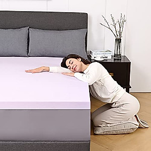 NeuType 3 Inch Memory Foam Mattress Topper Queen Size Mattress Topper Soothing Lavender Infused Cooling Gel Infused Bed Topper CertiPUR-US Certified, Foam Mattress Pad for Pressure-Relieving