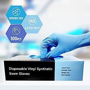 JOSEN Disposable Nitrile-Vinyl Blend Exam Blue Gloves, 1000 PCs, Medical Grade,Latex-Free, Powder-Free, Non-Sterile (1 case (1000 pcs), XL)