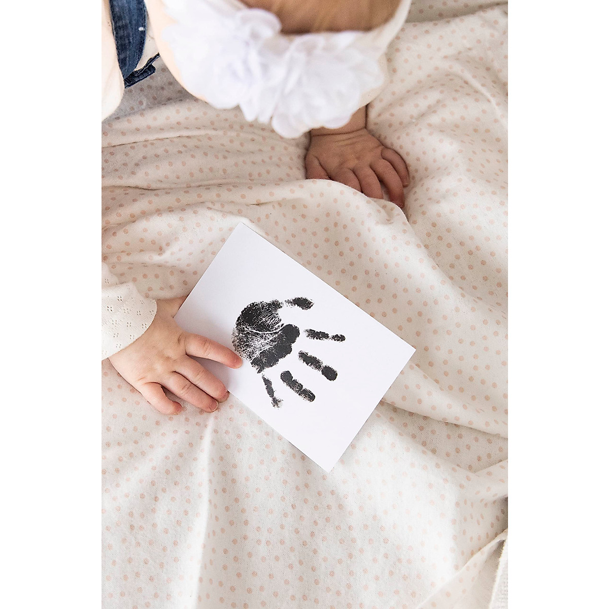 Pearhead Newborn Baby Handprint or Footprint Clean-Touch Ink Pad Kit, Baby Print, Newborn Keepsake, Black