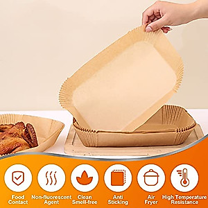 Air Fryer Disposable Paper Liner Rectangle 120 Pcs 8.6x 5.5'' for Ninja Dual Air Fryer with 2 Baskets 8 Qt and above, Air Fryer Parchment Liners Rectangular Non-Stick, Fit Ninja DZ201 DZ401 IG651