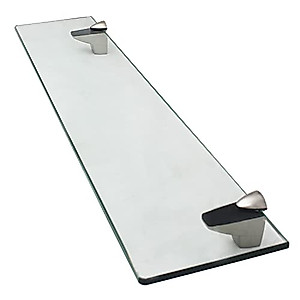 XVL 15.5-Inch Bathroom Glass Shelf, Brushed Nickel GS3004A-L