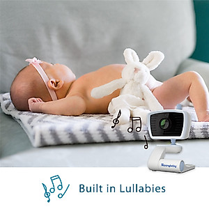 Moonybaby EMF Reduction Baby Monitor with 3 Cameras for 3 Rooms, QuadView 30, No WiFi, 5" 720p HD Quad View Screen, 20 Days Stand-by Battery Life, Room Temperature Display