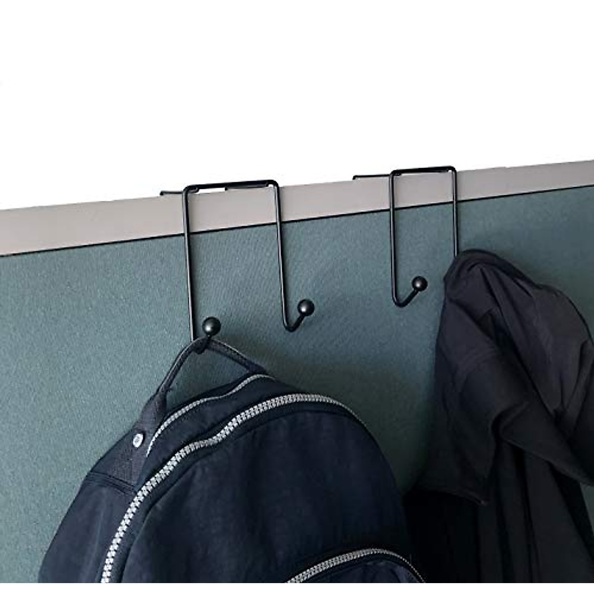 Tetra-Teknica CWH-02-2P 3 Inch Space Addition Wire Double Hook for Partition Wall Cubicle Panel, Color Black, 2 per Pack