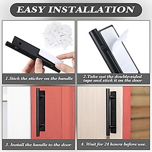 Barydat 50 Pack Stick on Drawer Pulls ABS Plastic Self Adhesive Door Cabinet Handles Peel and Stick Cabinet Handles Push Pull Helper for Kitchen Sliding Door Furniture(Black)