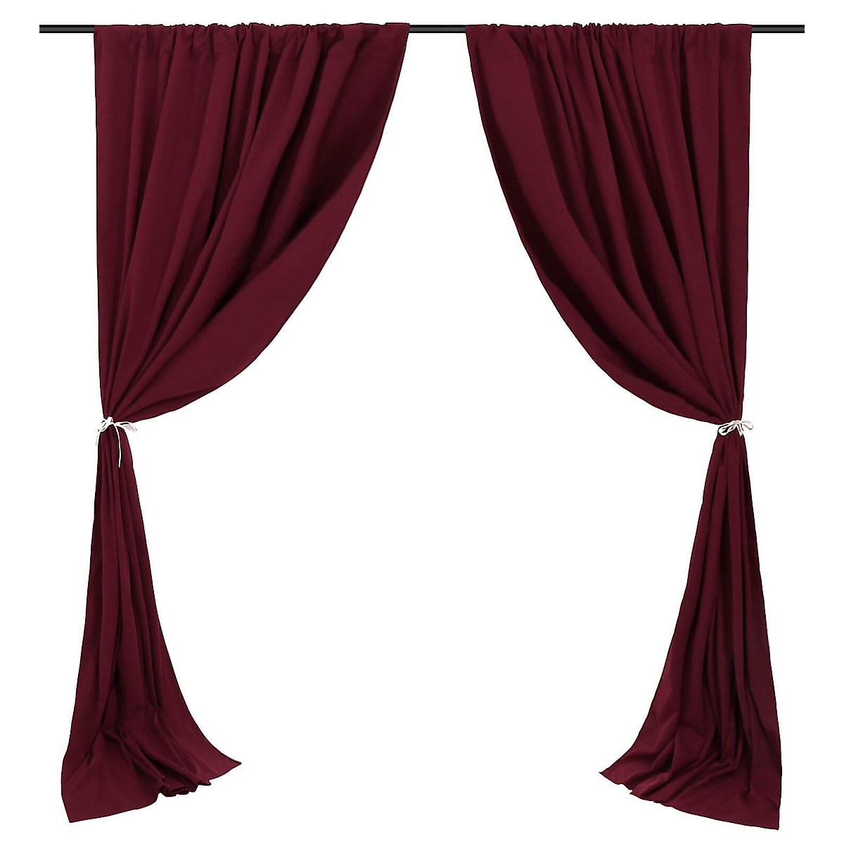 Burgundy Wall Backdrop Polyester Backdrop Curtain Panel Drapes Romantic Stage Fabric 10x8ft for Home Party Backdrop