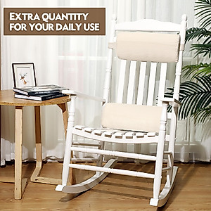 Threehoney 4 Pack Outdoor Chaise Lounge Head Pillow Waterproof Outdoor Recliner Neck Pillows with Elastic Band Removable Padded Cushion Head Pillow for Pool Chairs Patio Office Car Seat (White)