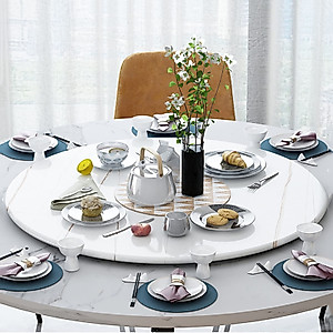 Slate Dining Table Turntable, Household Rotatable Round Table Turntable, Restaurant Marble Base Turntable, Multi-functional Lazy Susan (Color : White, Size : 70cm/28in)