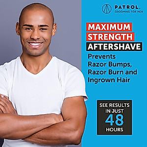 Bump Patrol Maximum Strength Aftershave Formula - After Shave Solution Eliminates Razor Bumps and Ingrown Hairs - 4 Ounces