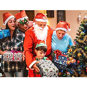 ZINTBIAL Christmas Wrapping Paper for Kids Boys Girls Baby Men Women - Gift Wrapping Paper Include Santa, Stockings,Tree, Xmas Wrapping Paper 20 x 29 Inches per Sheet （12 Sheets 48 sq. ft.）Recyclable,Easy to Store,Not Rolled