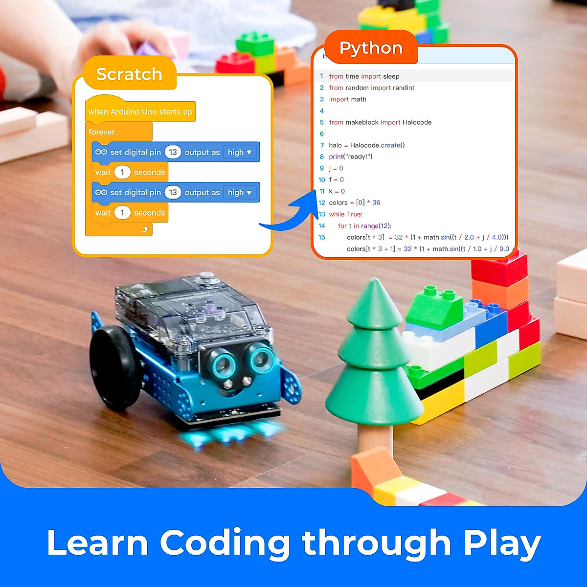 Makeblock mBot Neo Coding Robot for Kids, AI Learning Robot Support Scratch & Python Programming, Robotics Kit for Kids Ages 8-12 and up, Building STEM Robot Toys Gifts for Boys Girls