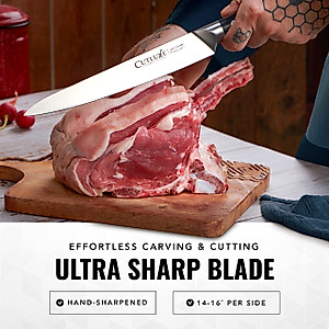 Cutluxe Meat Carving Knife – 9" Turkey Carving Knife – Razor Sharp & Full Tang – High Carbon German Steel – Ergonomic Handle Design – Artisan Series