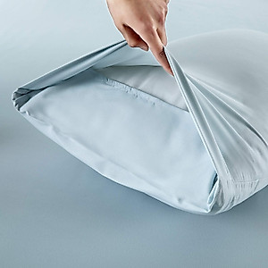 SiinvdaBZX 1800 Thread Count Microfiber Pillowcases Queen Size Set of 4 - Envelope Closure Pillow Cases - Ultra Soft Easy Care (Baby Blue)