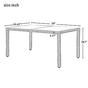 HomSof Outdoor 7-Piece Patio Bar Table Furniture Seating, Brown 7PCS Wicker Dining Set