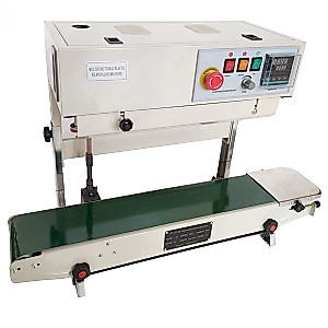 TECHTONGDA FR-770 Continuous Sealing Machine Vertical & Horizontal Automatic Band Sealer with Digital Thermostat for Plastic Poly Bag PVC Membrane Bags Film 110V