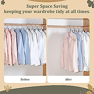 LAHONI 40 Pieces Clothes Hanger Connector Hooks, Plastic Hanger Cascading Connection Hook Mini Hangers Extender Clips for Closet Organizer, Space Saving, White