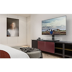 FITUEYES Universal TV Stand/Base Swivel Tabletop TV Stand with Mount for 50 to 85 inch Flat Screen TV 100 Degree Swivel, 4 Level Height Adjustable,Tempered Glass Base,Holds up to 143lbs Screens