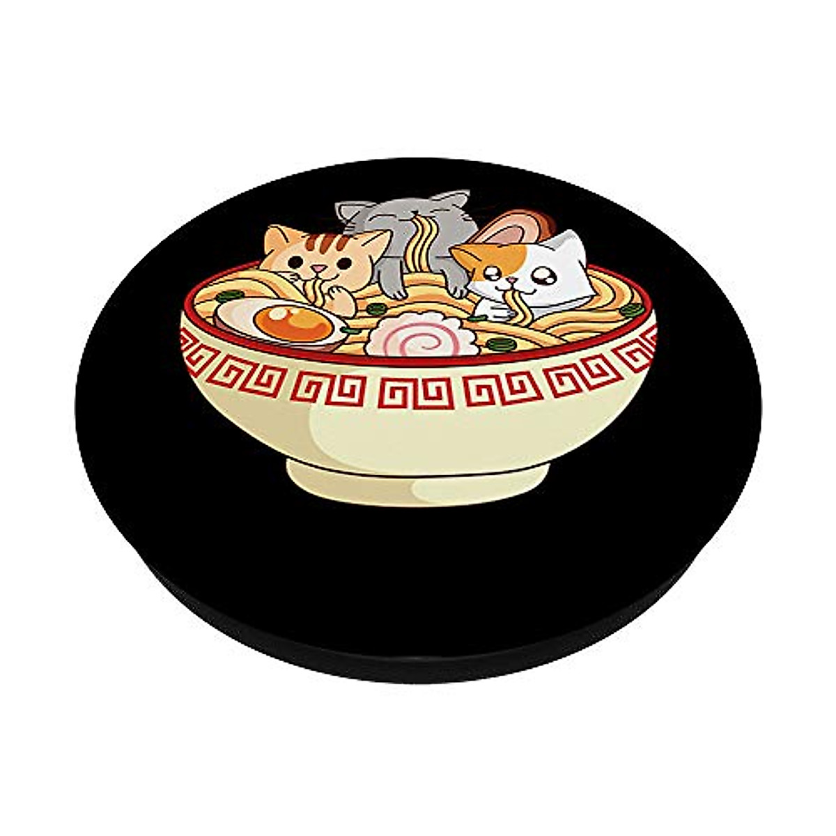 Anime Cat Japanese Ramen Life Noodle Foodie Gift PopSockets PopGrip: Swappable Grip for Phones & Tablets