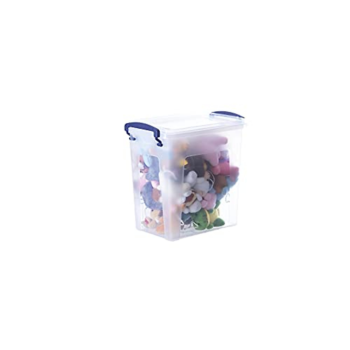 Superio Clear Storage Bins with Lids, Small Stackable Storage Boxes with Locking Latches and Handles (7 Quart(Deep), 2 Pack)