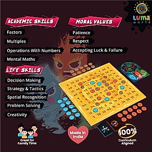 Luma World STEM Educational Board Game Xing for Ages 9+ Years to Learn Multiplication, Tables, Mental Math, Strategy, Resource Management, Easy to Learn and Play, up to 6 Players