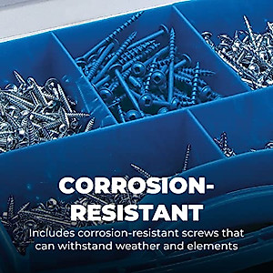 Kreg SK03 Pocket-Hole Screw Kit in 5 Sizes - Pocket Screw Kit for Kreg Joinery - Sturdy Wood Screws - Pocket-Hole Screws Perfect for Beginners - Set Screws Assortment Kit