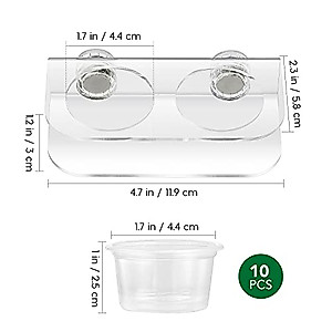 POPETPOP Magnetic Reptile Ledge - Reptile Food Dish Crested Gecko Feeding Ledge with 10PCS Feeding Cups Reptile Water Bowl Reptile Feeding Dish for Spider Lizard Snake