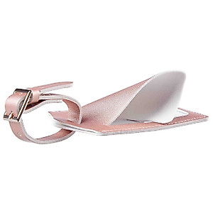 Travelambo Luggage Tag Faux Leather for Suitcase Women Kids Funny Cute (Rose Gold)