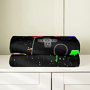 Gamer Fleece Throw Blanket for Bed Sofa Couch,Game Gamepad Flannel Fuzzy Blanket,All Season Modern Game Controller Bed Blanket Room Decor Gaming Tie Dye Plush Blanket 40"x50"
