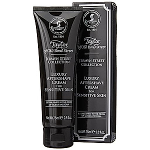 Taylor of Old Bond Street Jermyn Street Luxury Aftershave Cream for Sensitive Skin 75ml, 2.5 Ounce after shave lotion (06020-1)