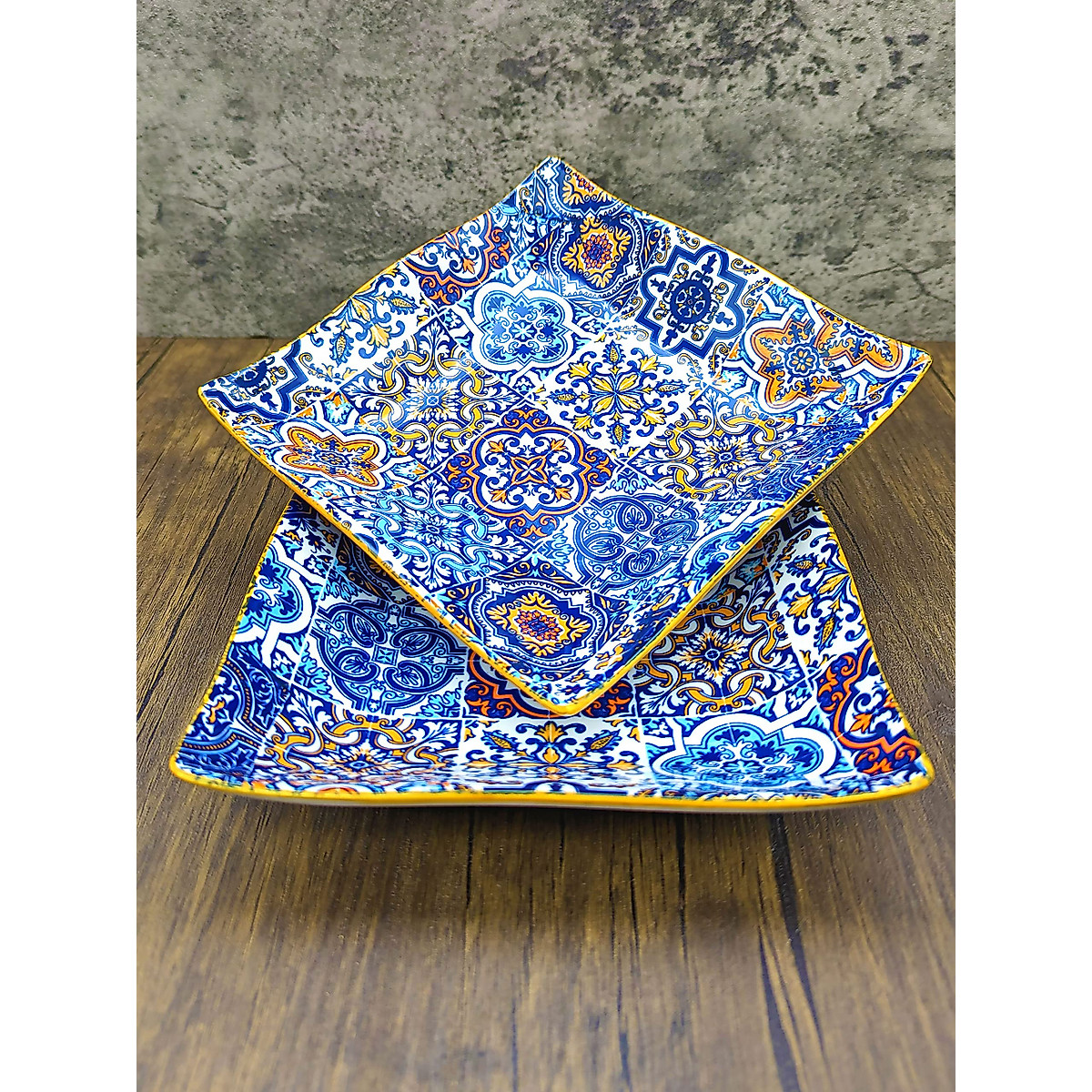 Portuguese Pottery Alcobaça Ceramic Small Serving Dish Yellow - Set of 2