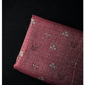 Viscose Rayon Foil Printed Fabric by Yard for Apparel Sewing Craft Upholstery DIY, Width-42" (3-Yards / 108 x 42 inches, Peach 3Y)