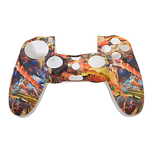 PS4 Controller Grip,Hikfly Skin Silicone Gel Controller Cover Case Protector Compatible for PS4/PS4 Slim/PS4 Pro Controller (1x Controller Cover with 8 x FPS Pro Thumb Grip Caps)(White Win)